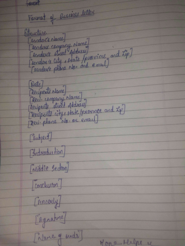 Business Letter Format English Cbse Class 10 EduRev Class 10 ion