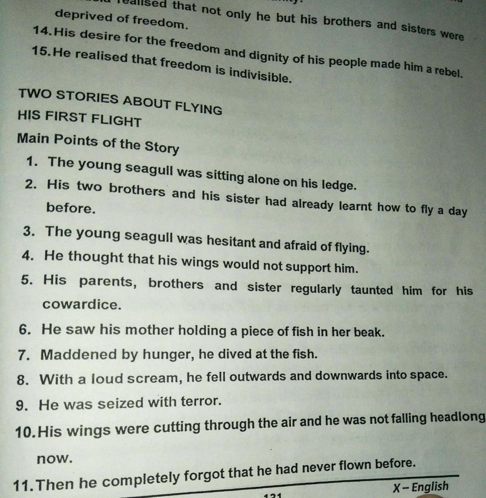 What Is The Summary Of The Lesson First Flight EduRev Class 10