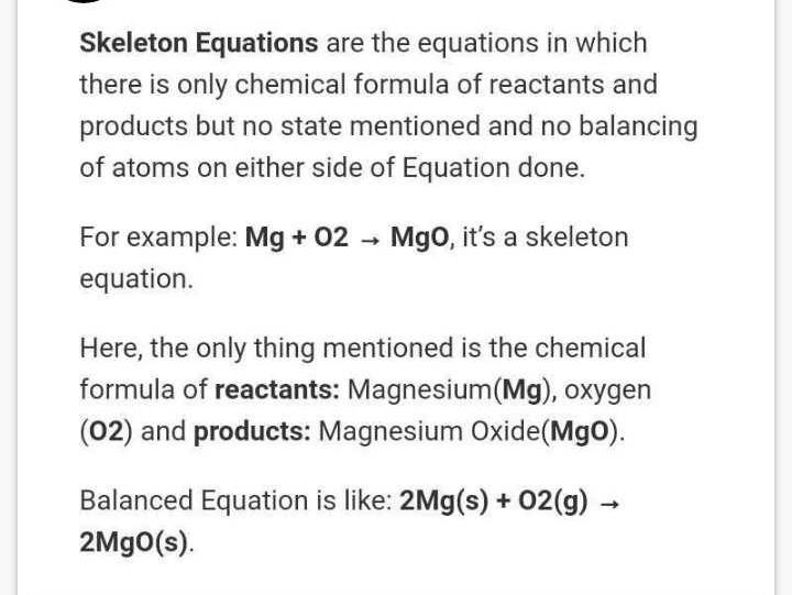 What Is Skeletal Chemical Equation Related Types Of Chemical What Is Skeletal Chemical Equation Related Types Of Chemical
