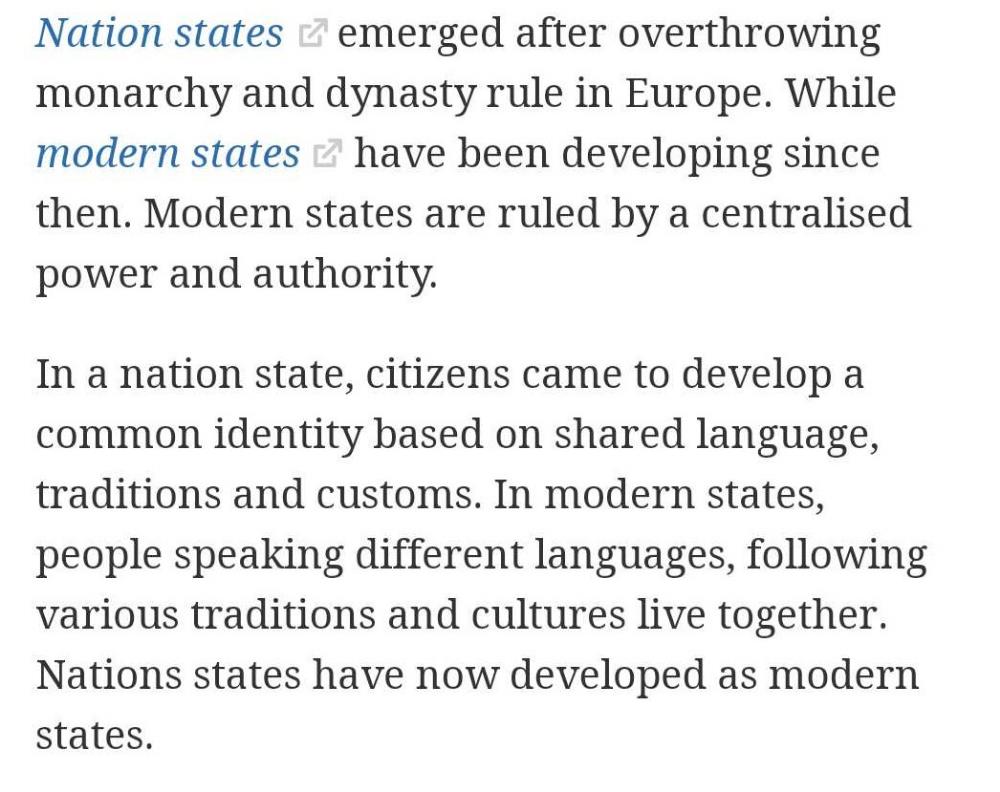 Difference between nation state and modern state? | EduRev Class 10 ...