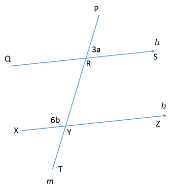 If the lines l1 and l2 are parallel to each other, and the transversal ...