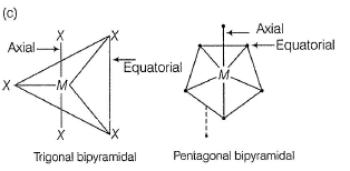 For which of the following sets of geometry, both axial and equatorial ...