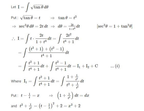 Integration of root tanx? | EduRev Class 12 Question