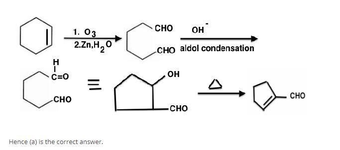 Cyclohexene on ozonolysis followed by reaction with zinc dust and water ...