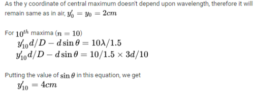 In young's double slit experiment the y coordinate of central maximum ...