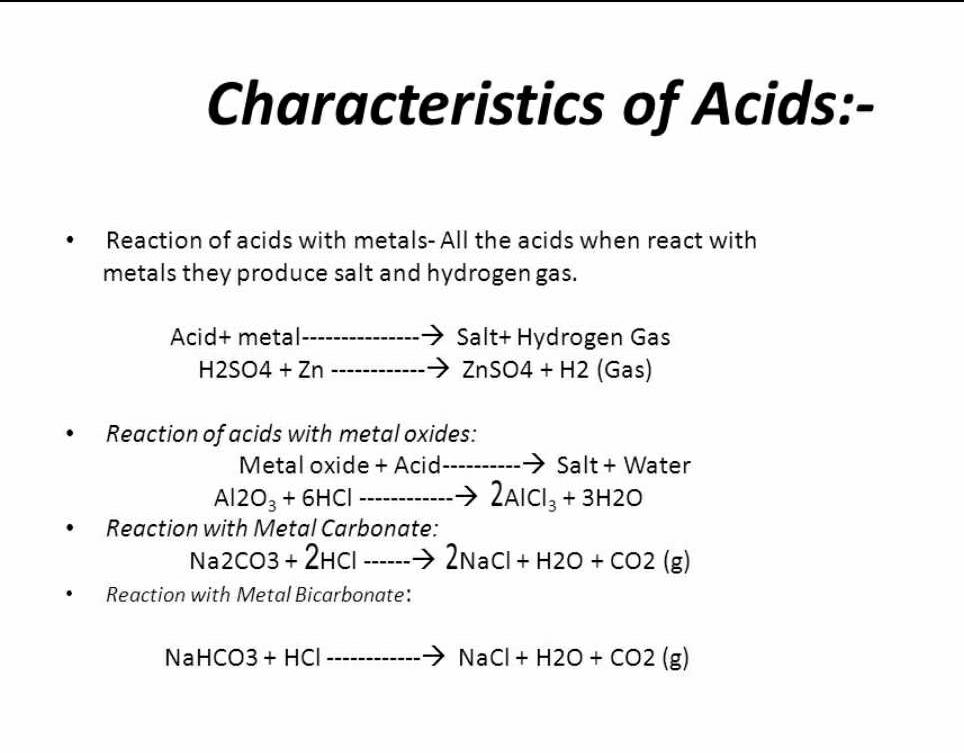 Write down characteristics of acid.? | EduRev Class 10 Question