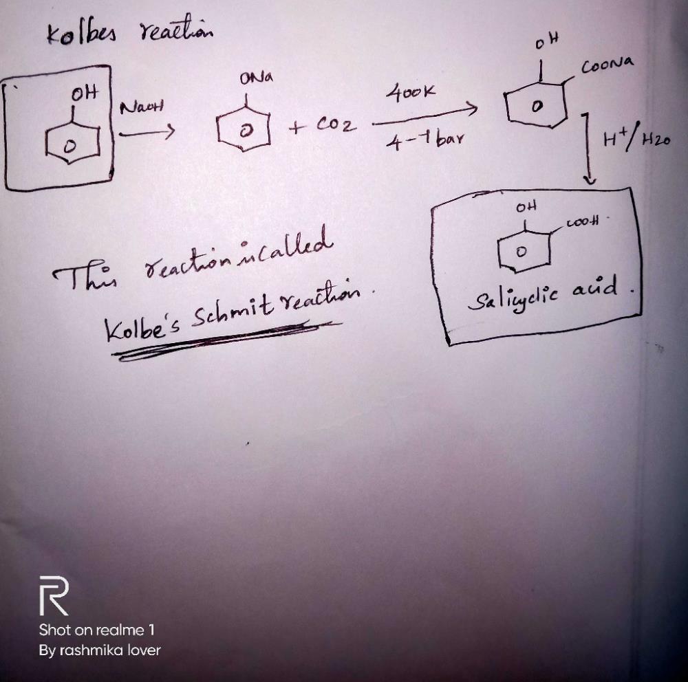 Phenol Is Converted Into Salicylic Acid Is The Name Of The Reaction Called Edurev Neet Question