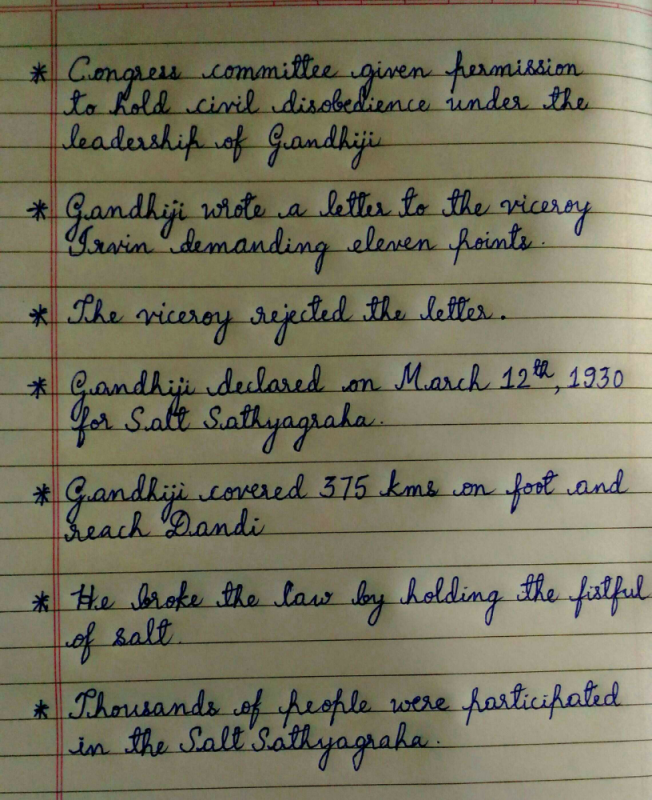 Write about salt march by Gandhi? | EduRev Class 10 Question