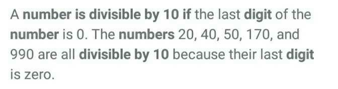 If a number is divisible by 10, then which of the following can be its ...