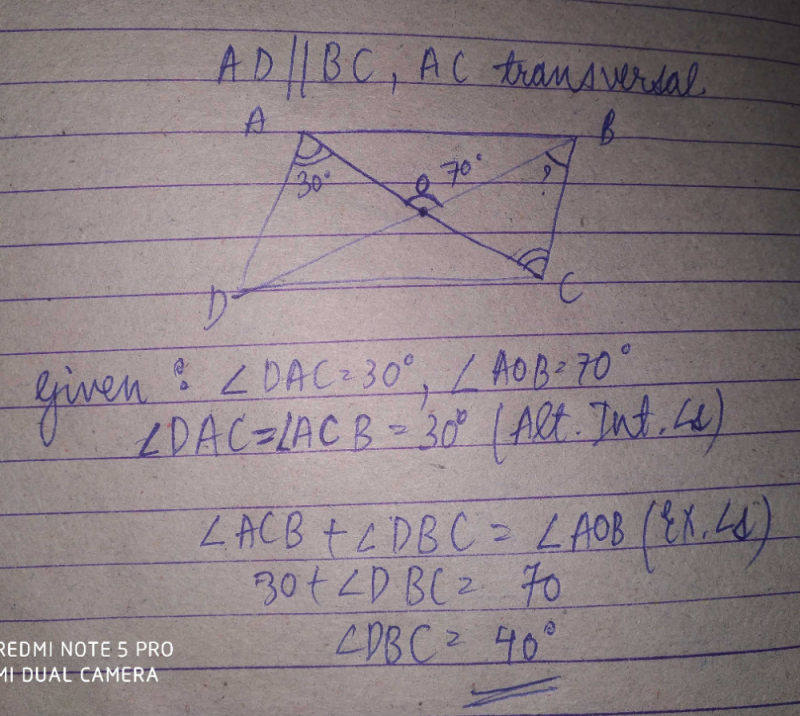 The Diagonals Ac And Bd Of A Parallelogram Abcd Intersect Each Other At