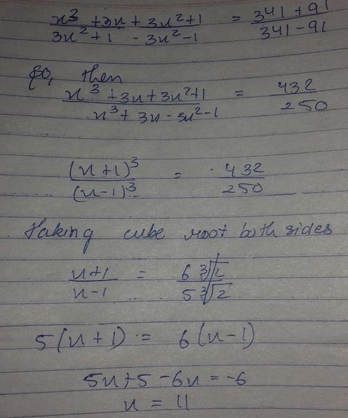 If a3+3a/3a2+1=91/37 then 'a' equals? | EduRev CA Foundation Question
